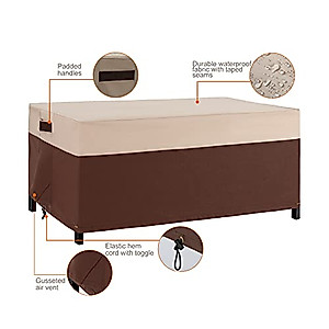 ELEXTYLE Patio Coffee Table Cover,Waterproof Patio Furniture Cover 48 X 28 X 16 Inch,600D Heavy Duty Rectangular Outdoor Table Cover,Weather Resistant for Outside Table Cover