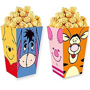 20Pcs Cute Bear Cartoon Popcorn Boxes,Cute Bear Theme Cartoon Birthday Decorations Supplies