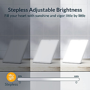 KLEAH Light Therapy Lamp, Sun Lamp with 10000 Lux LED UV-Free, Seasonal Light for Happy Mood with 9 Adjustable Brightness & Timer, Wall Mountable, Flexible Lighting Angle for Home Office Traveling