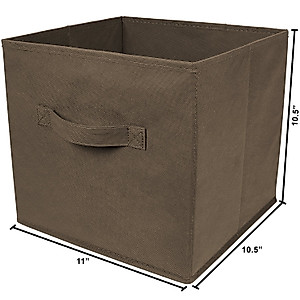 Greenco Foldable Storage Cubes Non-woven Fabric -6 Pack-(Brown)