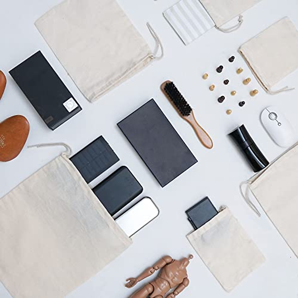 BigLotBags Premium Pack of 100 (6 x 8 Inches) Cotton Muslin Bags 100% Organic Cotton Single Drawstring Premium Quality Eco Friendly Natural Reusable Bags