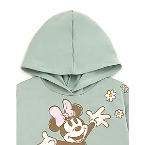 Disney Minnie Mouse Toddler Girls Fleece Pullover Hoodie and Pants Outfit Set Green/White 3T