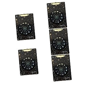 STOBOK 5pcs Fashion Pattern Portable with Document File Exam Holder Teacher Folder for Board Nurses Writing Nurse Profile Clip Office Low Conference Practical Letter Clipboards