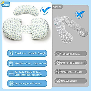 Coldew Pregnancy Pillows for Sleeping, Maternity Pillow for Pregnant Women, Soft Pregnancy Body Pillow with Detachable and Adjustable Pillow Cover - Support for Belly, Back, Legs, Hips (Golden, Small)