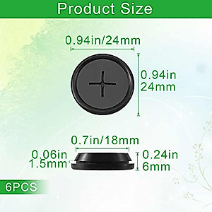 PAGOW 6pcs Rubber Meat Probe Gasket, Replacement Probe Grommet Parts for Wood Pellet Grills, Diameter 0.94 inch / 24 mm, Metal Thickness 0.06 inch /1.5mm