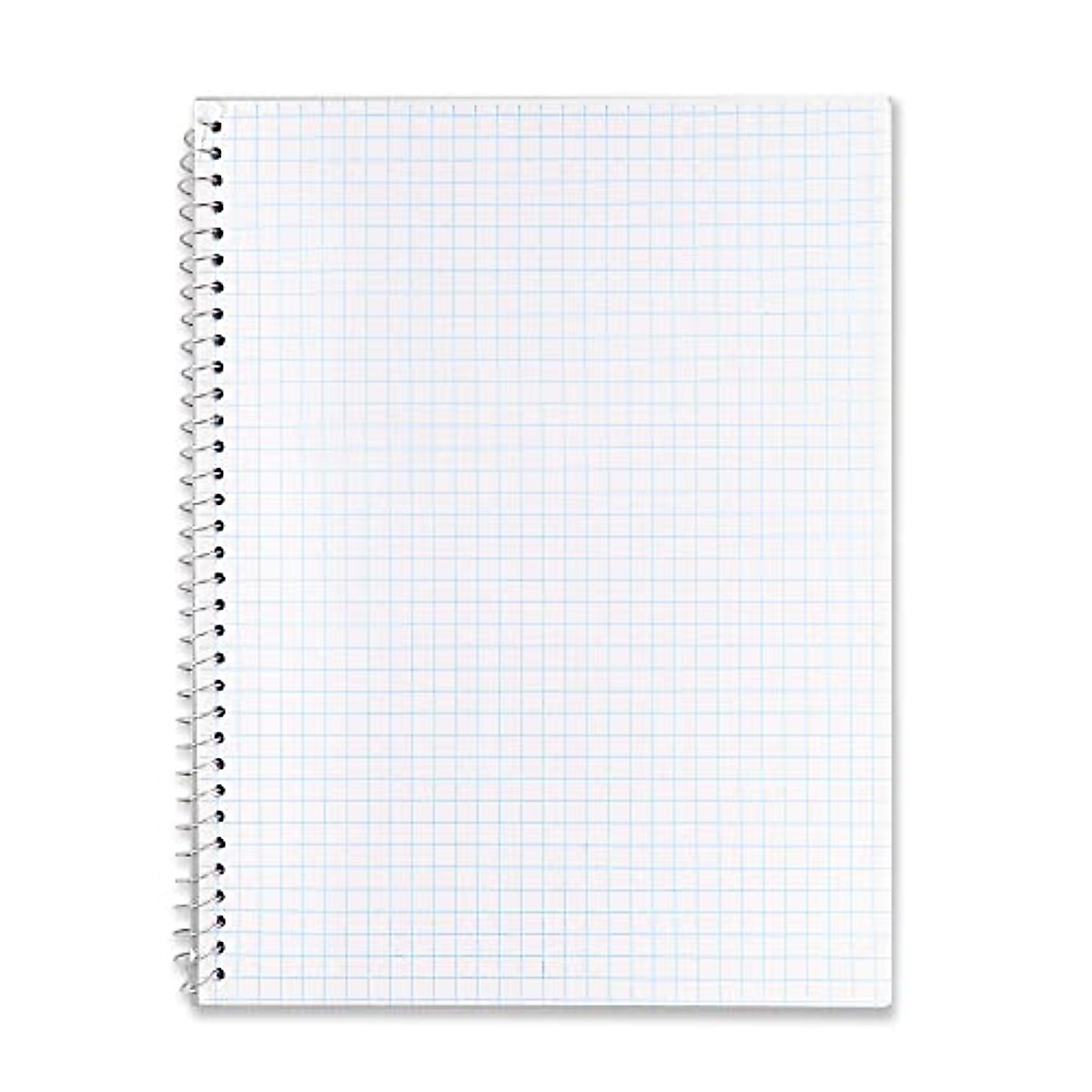 Graph Paper Notebook Quad Ruled Spiral Grid Notebook PACK Of 4 White Paper 100 Sheets Assorted Colors Wire Bound Graphing Books - by Emraw