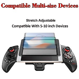 Megadream Wireless Android Game Controller for PUBG Fotnite, Key Mapping Gamepad Joystick for Samsung, HTC, LG, Google Pixel and More, Support 10 inch Tablet