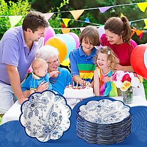 Suttmin 100 Pcs Paper Plates Disposable Paper Plates Party Supplies Dinner Dessert Plates Serving Tray Tea Party Plates for Wedding Birthday Party Baby Shower Bridal Shower Supplies(Classic)