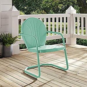 Crosley Furniture CO1001A-AQ Griffith Retro Metal Outdoor Chair, Aqua