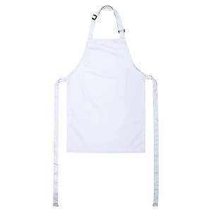 ONEOMI Kids Apron, Medium, 100% Cotton With An Adjustable Strap to fit All Ages, Ideal for Cooking, Baking, Painting, Decorating, Party, Chef, Art and Classroom Children Apron (1, White)