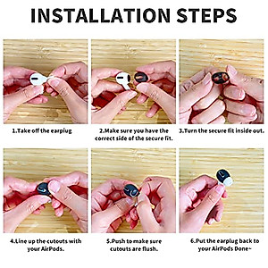 DamonLight AirPods Pro Ear Tips [Fit in The Case] 2 Pairs Cover Designed for Apple AirPods Pro , Anti Slip Silicone Cover, Dust and Scratch Free, Comfortable Listening - Black