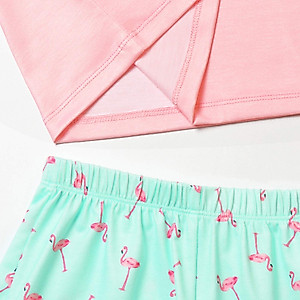 QPANCY Summer Pajamas Matching 18 inch Doll & Girls Size 10 11 Flamingo Pjs Sets Cotton