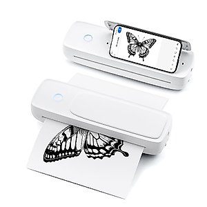 HXBER A4 Printer, A4 Portable Paper Printer Thermal Printing Wireless BT Connect Compatible with iOS and Android Mobile Photo PrinterSupport Various Paper Sizes