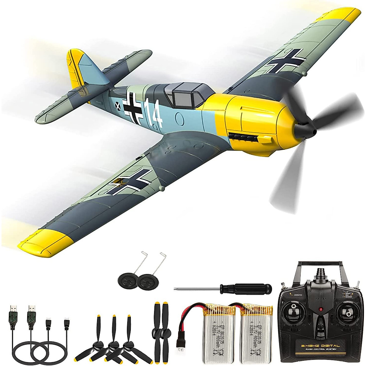 RC Airplanes Remote Control Glider Fighter Hobby 2.4G 4 Channel RC Plane Drones Foam Aircraft Toys for Boy Kids Children Gift BF109