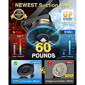 VANMASS TOP Car Phone Holder [Military-Grade Suction & Vent Clip] Cell Phone Mount for Car Dashboard Windshield Vent, Truck Automobile Cradles Dash Stand Bracket for iPhone 14 Pro Max 13 12 11 Android