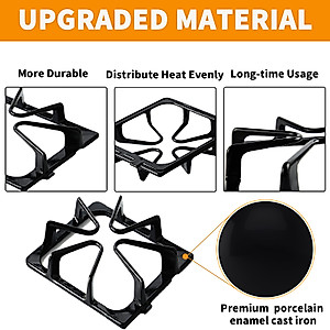 Upgraded W10447925 Burner Grate Replacement for Whirlpool Stove Parts, 8.3x9 inches Kenmore Maytag Gas Range Parts Stove Burner Grate Set Amana Inglis Kirkland Gas Cooktop Parts Stove Top Grates 4Pcs