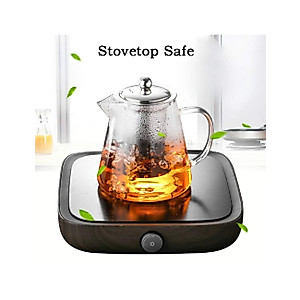 Glass Teapot with Infuser Tea Pot 32oz/43oz Tea Kettle Stovetop Safe Blooming and Loose Leaf Tea Maker Set (32oz/ 950ml)