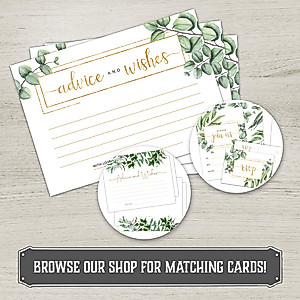 Set of 50 Advice and Wishes Cards - Double Sided Greenery Cards, Perfect for the Bride and Groom, Baby Shower, Bridal Shower, Wedding Shower, Graduation Party, Retirement Party, Anniversary