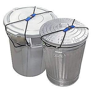 Taruimoo (1 Pack) Close Trash Can Lock Fits Animals, Raccoons, Bungee Cord Heavy Duty Large Outdoor Garbage Lid Lock (Trash Can NOT Included)…