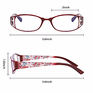 WALMXX 6 pairs Reading Glasses, Women Fashion and elegant anti-blue light HD resin old Reading Glasses (2 red 2 black 2 purple, 2.5, multiplier_x)