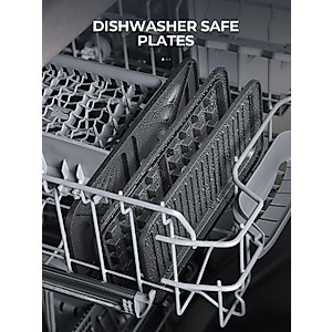 AMEGAT 3 in 1 Sandwich Maker, Waffle Maker with Removables Plates, Panini Press Waffle Iron Set with 5-gear Temperature Control, Non-stick Coating Cool Touch Handle Anti-skid Feet for Breakfast, 1200W