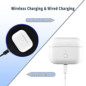 Wireless Replacement Charging Case Compatible with AirPods Pro,Compatible with Airpod Wireless Charging Case Only,Support Bluetooth Pairing and Sync(Earbuds Not Included)