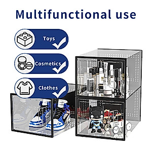 Skylook X-Large 12 Pack Shoe Organizer,Stackable Ultra Transparent Plastic Shoe Box for Closet,Durable Shoe Storage,Substitute shoe rack Fit for Women/Men High-top shoes(13.4”x 10.1”x 6.9”)
