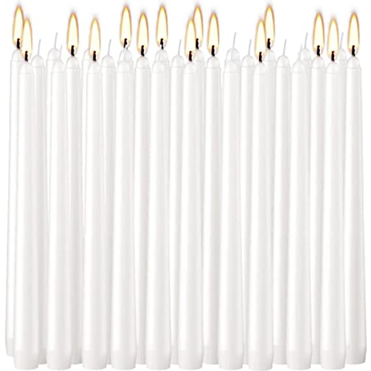 White Taper Candles - 30 Pack Unscented 10 Inch Dinner Candle Set -7-8 Hours Burn Time - Smokeless and Dripless Household, Wedding, Party, Home Décor Candlesticks