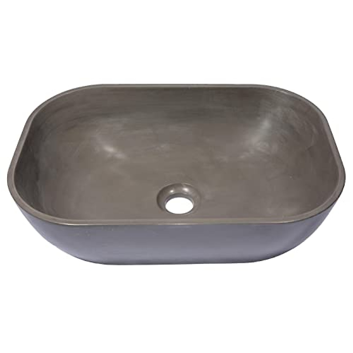 Eden Bath Rounded Corners Rectangular Concrete Vessel Sink (Charcoal)