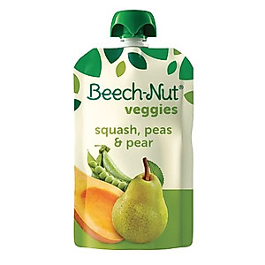 Beech-Nut Veggies Stage 2 Baby Food, Squash Peas & Pears, 3.5 oz Pouch