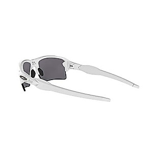 Oakley Men's OO9188 Flak 2.0 XL Rectangular Sunglasses, Polished White/Prizm Black Polarized, 59 mm
