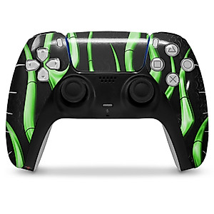WraptorSkinz Skin Wrap compatible with Sony PS5 DualSense Controller Metal Flames Green (CONTROLLER NOT INCLUDED)