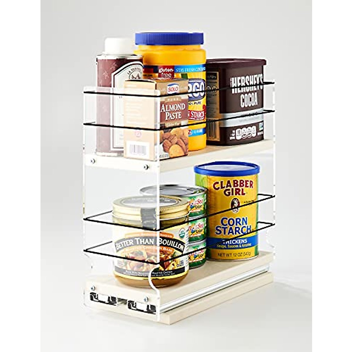 Vertical Spice - 4x2x11 DC - Storage Organizer Drawer with 2 Tiers - Heavy Duty - Size: 4.6" Width x 10.75" Height x 10.6" Depth - MADE IN USA