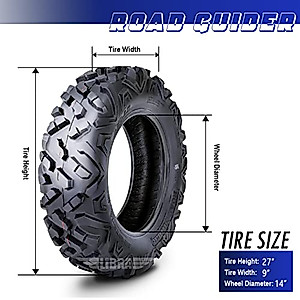ROADGUIDER Set of 2 ATV UTV Tires 27x9-14 27X9x14 6PR All Terrain 10319