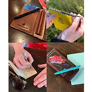 NarwhalCo Set of 2 Small Pens (3.35") for Pocket, Wallet, Planner, Purse or Passport