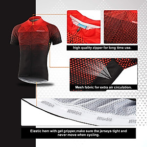 BERGRISAR Men's Cycling Jerseys Short Sleeves Bike Shirt