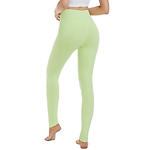 AHLW Buttery Soft High Waisted Yoga Pants for Women Elastic Skin-Friendly Comfortable Yoga Leggings Daily Casual Leggings Lime Green
