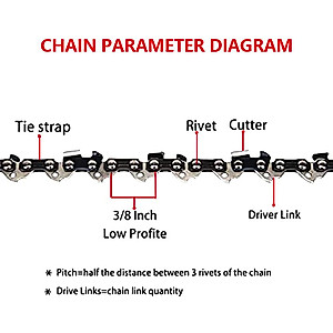 UPFOREST 8 Inch Pole Saws & Chainsaw Chain 3 Pcs S33 .050" Gauge, 3/8" LP pitch, 33 Drive Links Compatible with Chicago SWJ800E SWJ802E Sun Joe Harbor Freight 62896 68862 Earthwise Greenworks and More