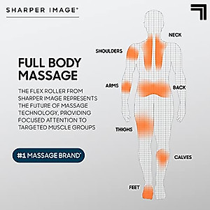 Sharper Image Flex Roller, Modular Massager with 8 Attachments, Compact Design, Silicone and Foam Rollers for Deep Tissue Massage, Workout Recovery, and Pain Relief
