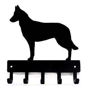 The Metal Peddler Belgian Malinois Dog - Key Holder for Wall - Small 6 inch Wide - Made in USA; Gift for Dog Lovers