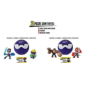 NINJA KIDZ TV Mini Mystery Ninja Ball 2 Pack - Series 3 Purple | Includes 2 Characters of 13 Possible | 6 Unique Ninja Balls to Collect