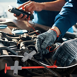 Multimeter Test Clips, Pack of 2 P5010 Puncture Probe Auto Repairing Multimeter Test Clip Car Testing Tool Wire Piercing Probe Clip Automotive Test Wire Kit for Automobile Inspection Auto Repairing