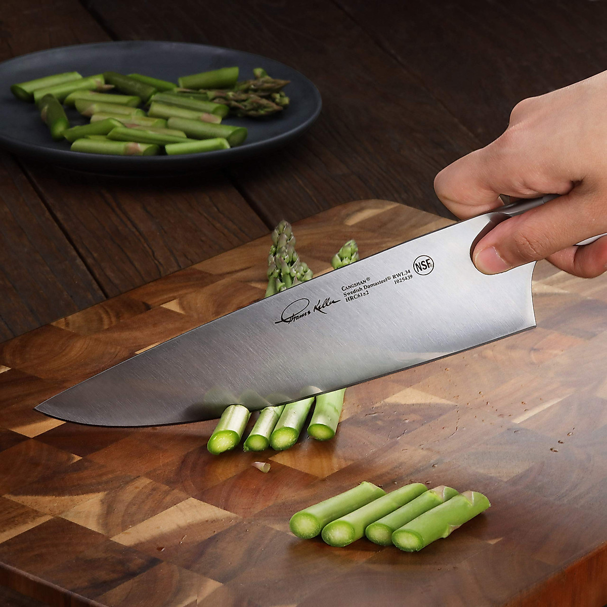 Cangshan Thomas Keller Signature Collection Swedish Powder Steel Forged, 8-Inch Chef Knife, White