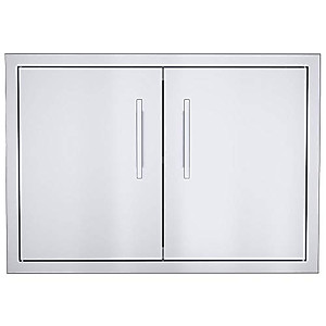 SUNSTONE BA-DSH30 Beveled Frame 30-Inch Stainless Steel Weather Sealed Dry Storage Pantry