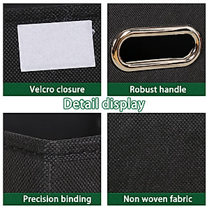 STOREONE Foldable Storage Bins Cubes Storage Organizer With Lid,Fabric Cube Storage Box With Handle,For Home Bedroom Office,Closet, Clothes, Toys,3 Pack,（Black