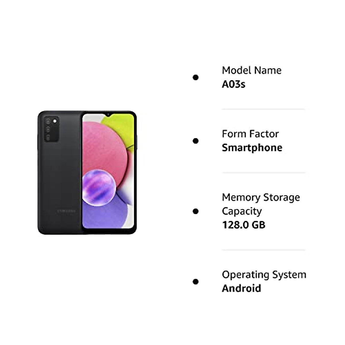 SAMSUNG Galaxy A03S 4G LTE (NOT 5G) 6.5" HD+ Triple Camera 5000mAh ...