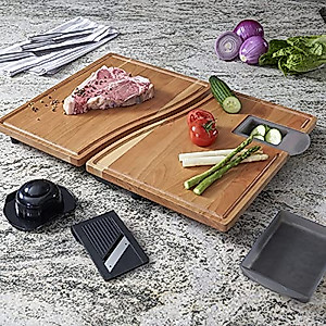 Anchor Hocking SwingBoard Cherry Wood Cutting Board, 6 Piece Set, Meal Prep Station
