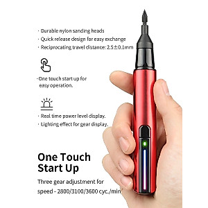 Reciprocating Sander,USB Quick Charging Sanding Pen With 8pcs Sanding Head,Self-Adhesive Sandpaper Pre-cut mesh 134pcs (ESA)