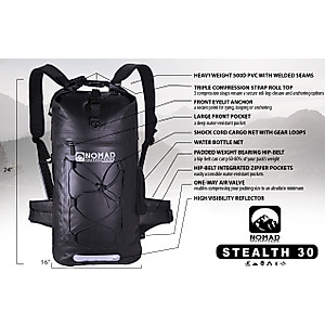 Grehge Nomad Outfitters | STEALTH 30L - Heavy Duty Waterproof Roll-Top Dry Ba