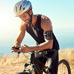 VUP Running Armband 360°Rotatable for iPhone 15/14/13/Pro Max/Pro/Mini/12/11/SE/8/7/Plus, Fits All 4-6.7 Inch Smartphones, with Key Holder Phone Armband for Running Hiking Biking (Black-Detachable)